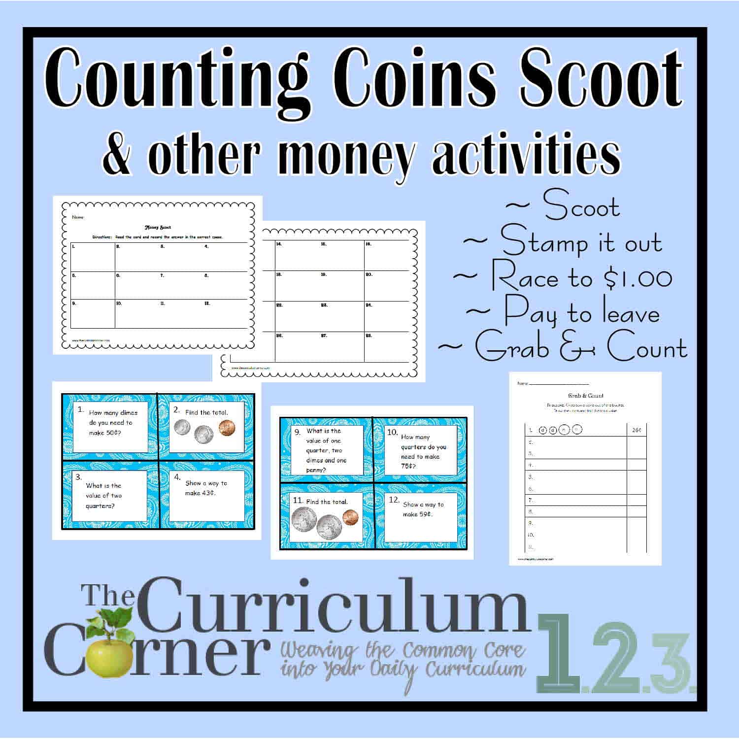Counting Money Activities Set 2 The Curriculum Corner 123 counting-money-activities-set-2-the-curriculum-corner-123