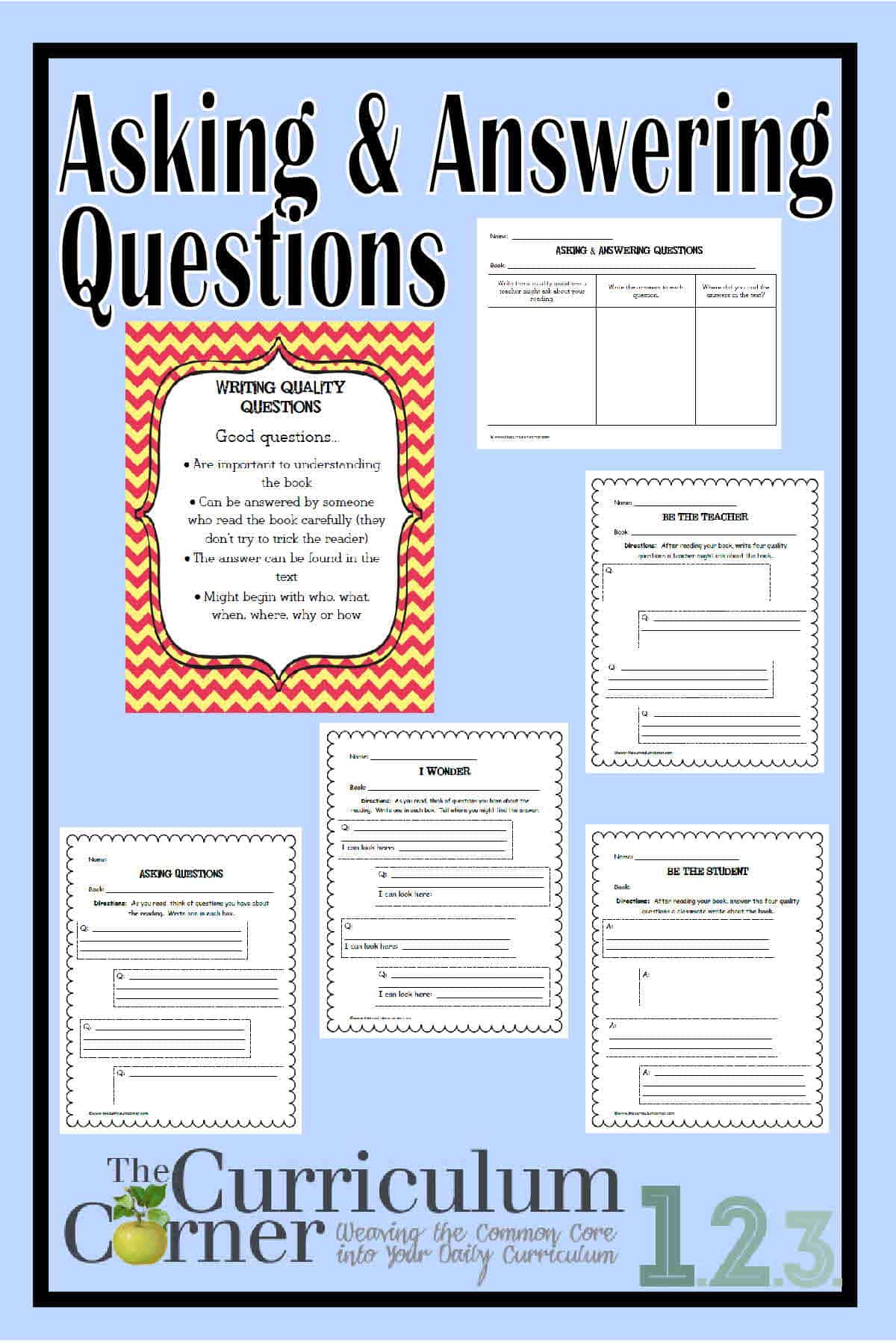 Ask Answer Questions In Informational Text The Curriculum Corner 123