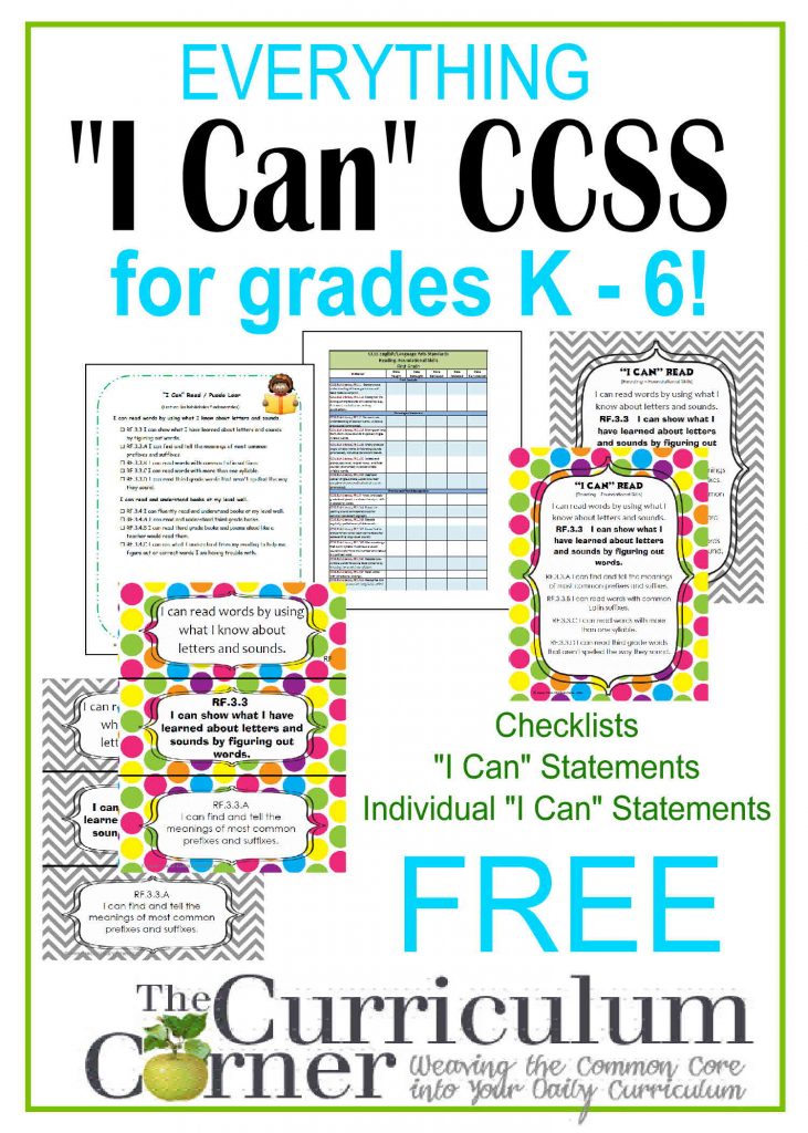CCSS I Can Statements For Grades K 6 In Kid Friendly Language CCSS I Can Statements For Grades K 6 In Kid Friendly Language