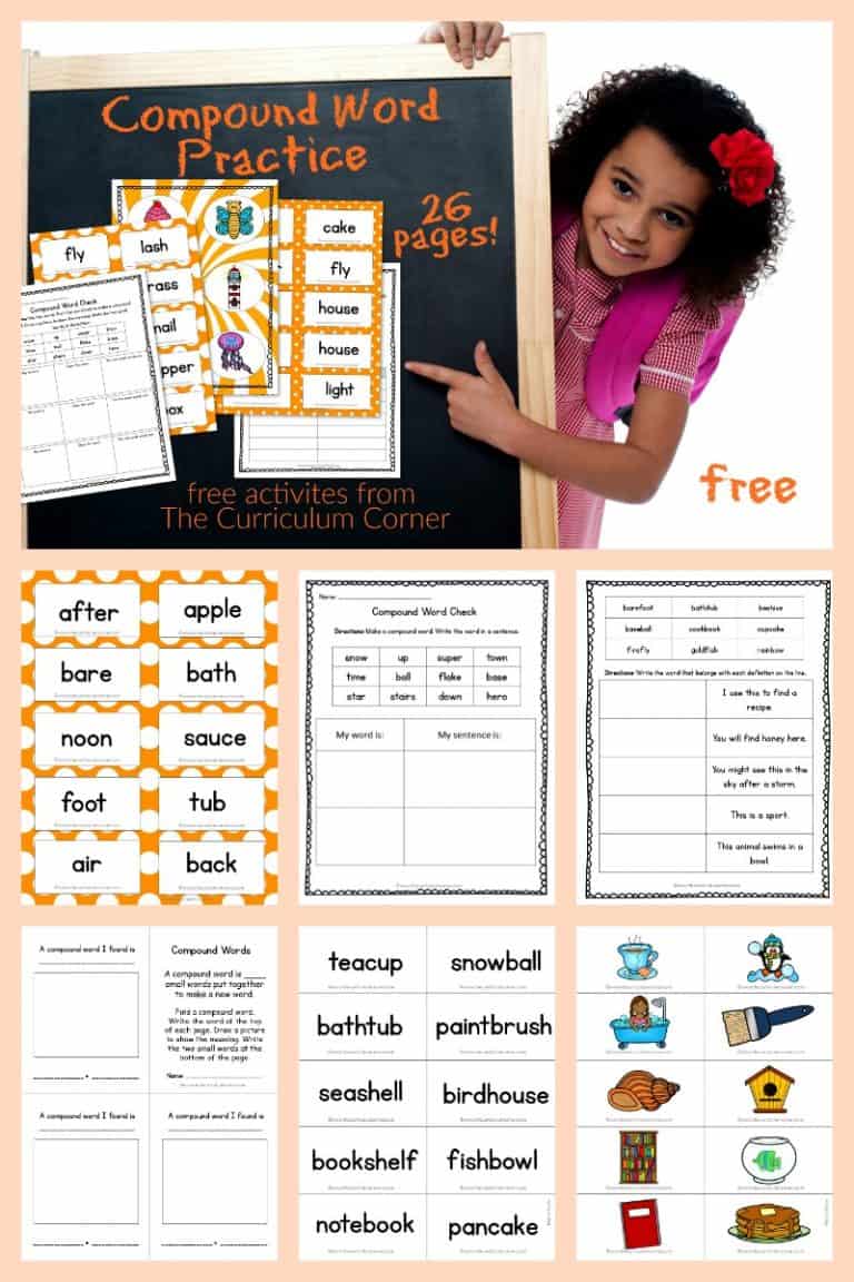 Compound Word Activities - The Curriculum Corner 123