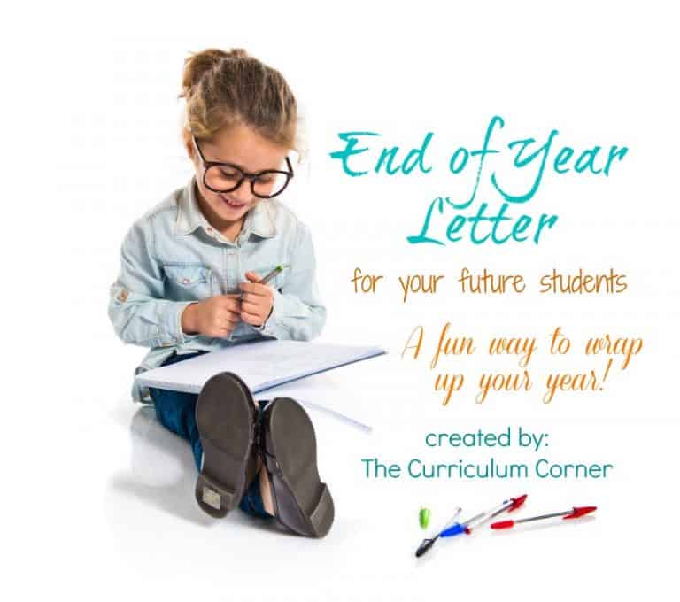 End of Year Letter Activity - The Curriculum Corner 123