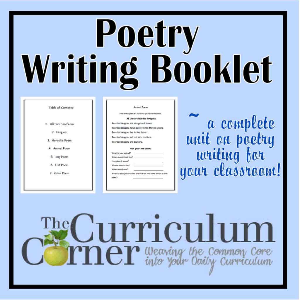 Free Poetry Writing Booklet - The Curriculum Corner 123