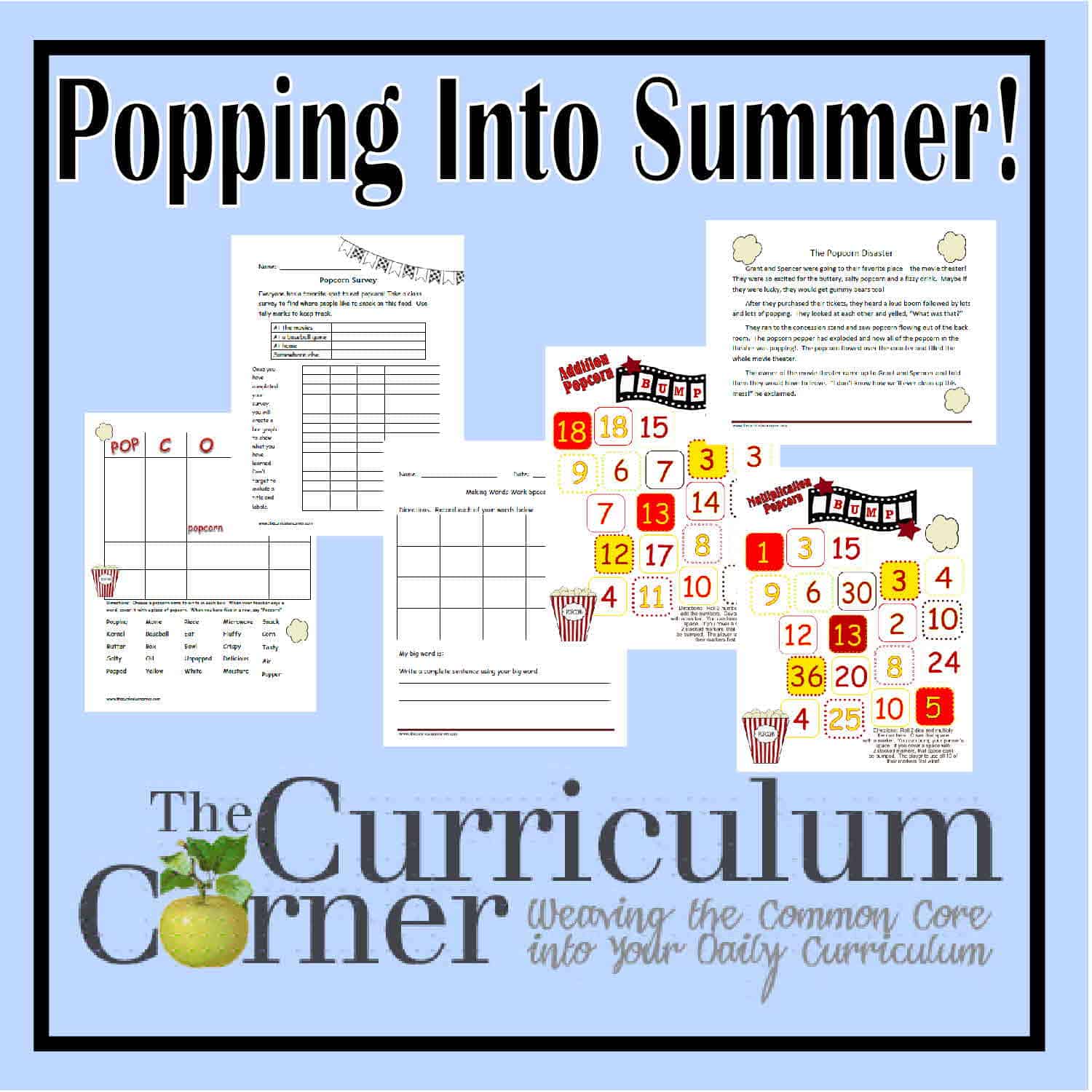 End of Year Popcorn Classroom Unit - The Curriculum Corner 123