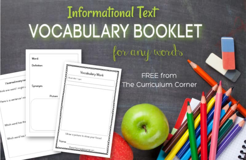 informational text vocabulary 2 - The Curriculum Corner 123