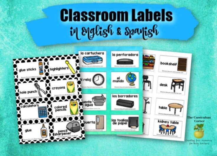classroom labels 1 - The Curriculum Corner 123