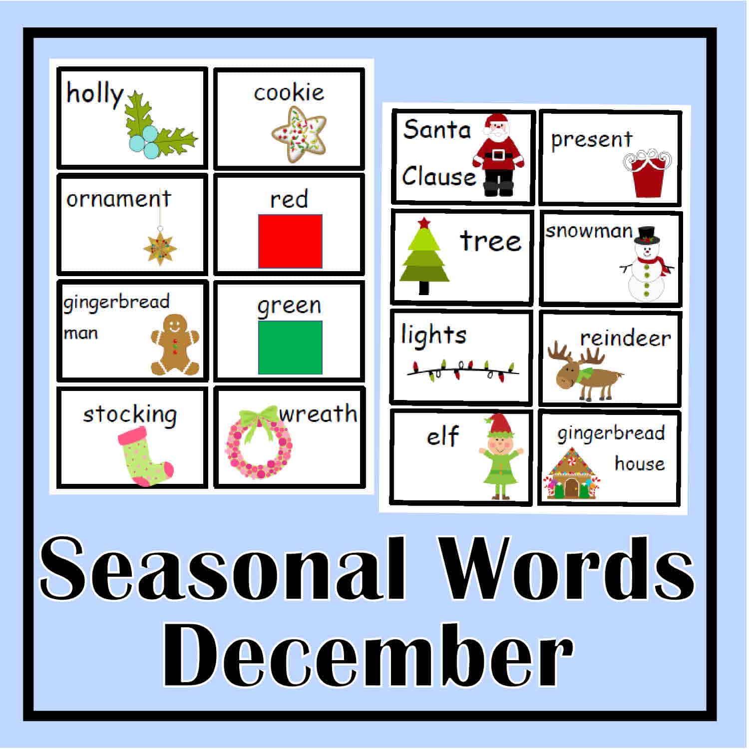 monthsdec - The Curriculum Corner 123