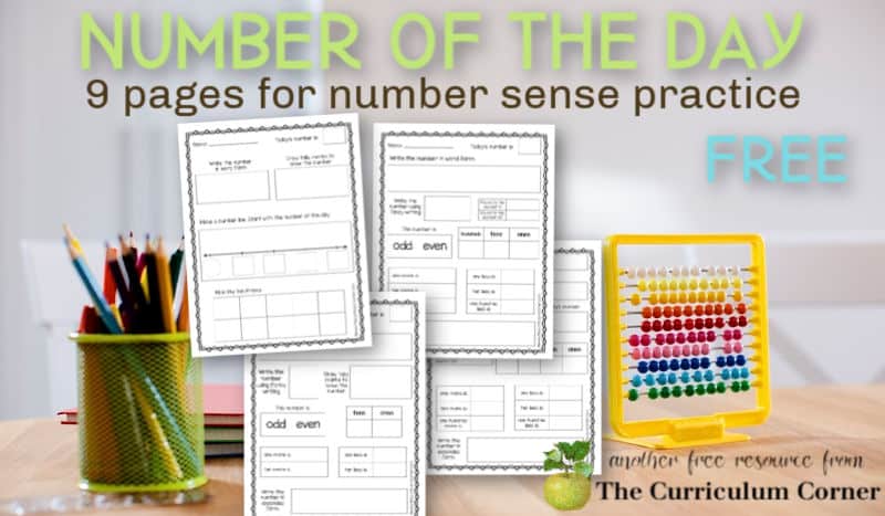 Number Of The Day The Curriculum Corner 123 number-of-the-day-the-curriculum-corner-123