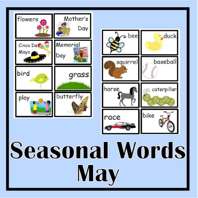 May Monthly SIght Word Cards - The Curriculum Corner 123
