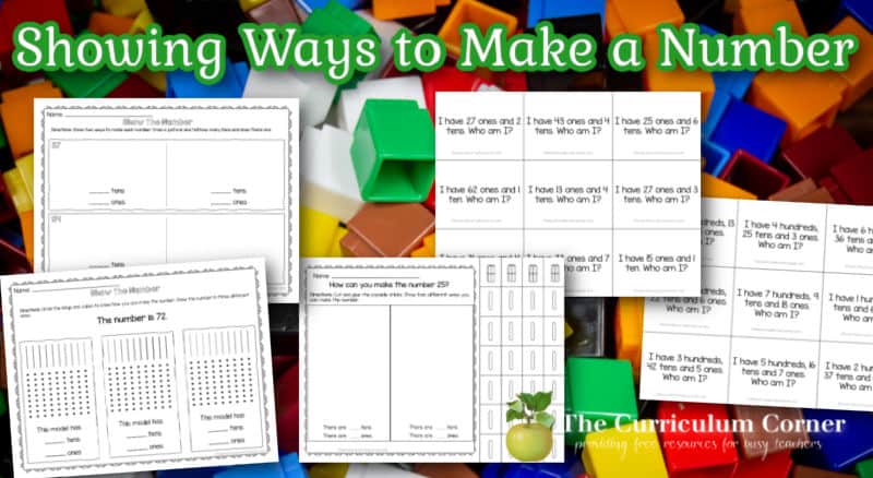 Showing Ways to Make a Number - The Curriculum Corner 123
