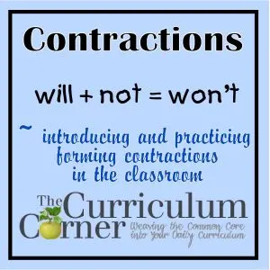 contractions - The Curriculum Corner 123
