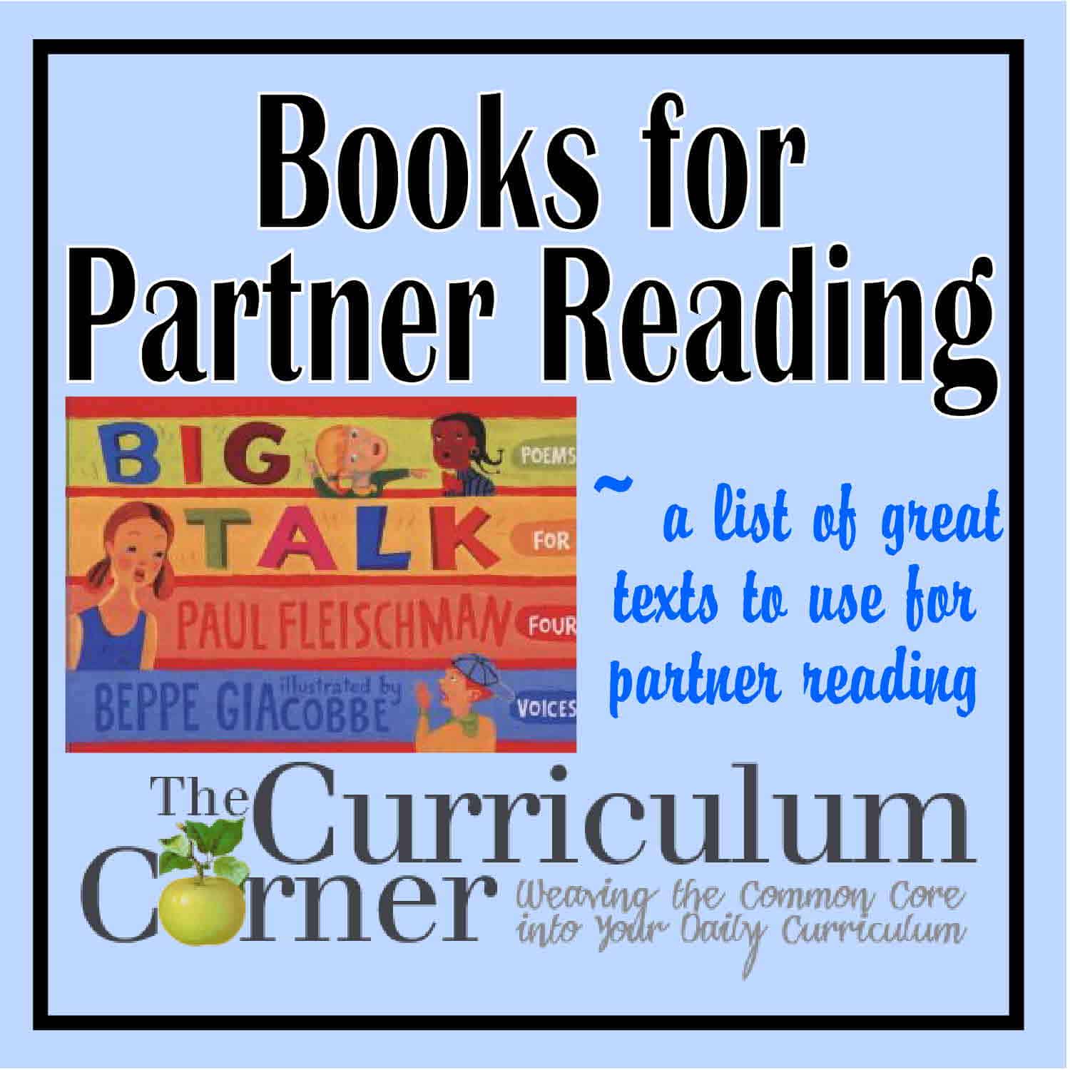 partnerreading - The Curriculum Corner 123