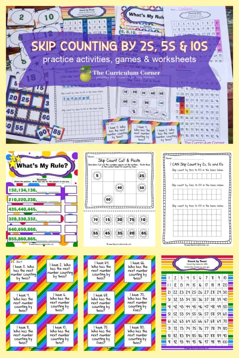 Skip Counting By 2s 5s 10s The Curriculum Corner 123