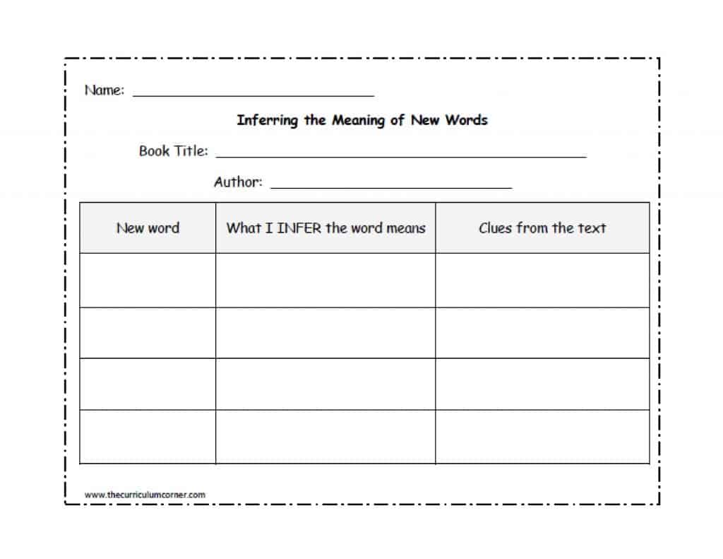 Inferring to Determine New Words Graphic Organizer - The Curriculum ...