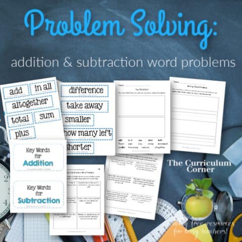 addition subtraction word problems 1 feature - The Curriculum Corner 123
