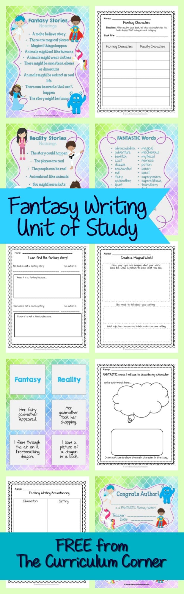 FREE Fantasy Writing Unit of Study from The Curriculum Corner 2nd grade ...