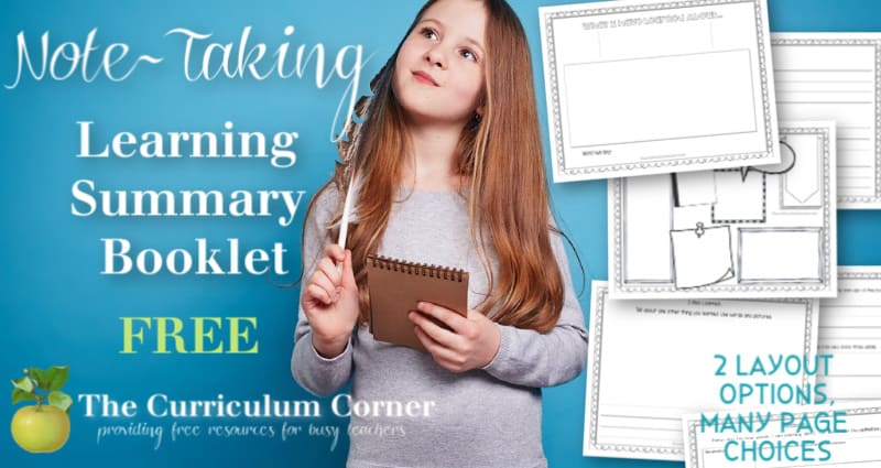 Note-taking: Learning Summary Booklet - The Curriculum Corner 123