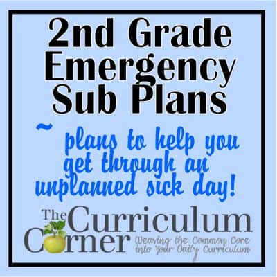 2nd Grade Emergency Sub Plans - The Curriculum Corner 123