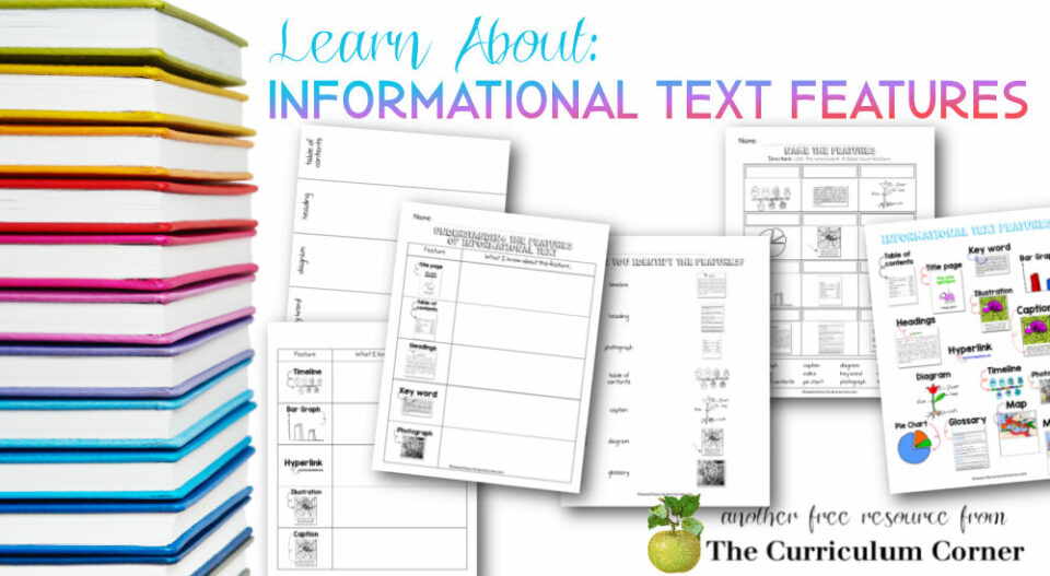 informational text features 1 fb - The Curriculum Corner 123