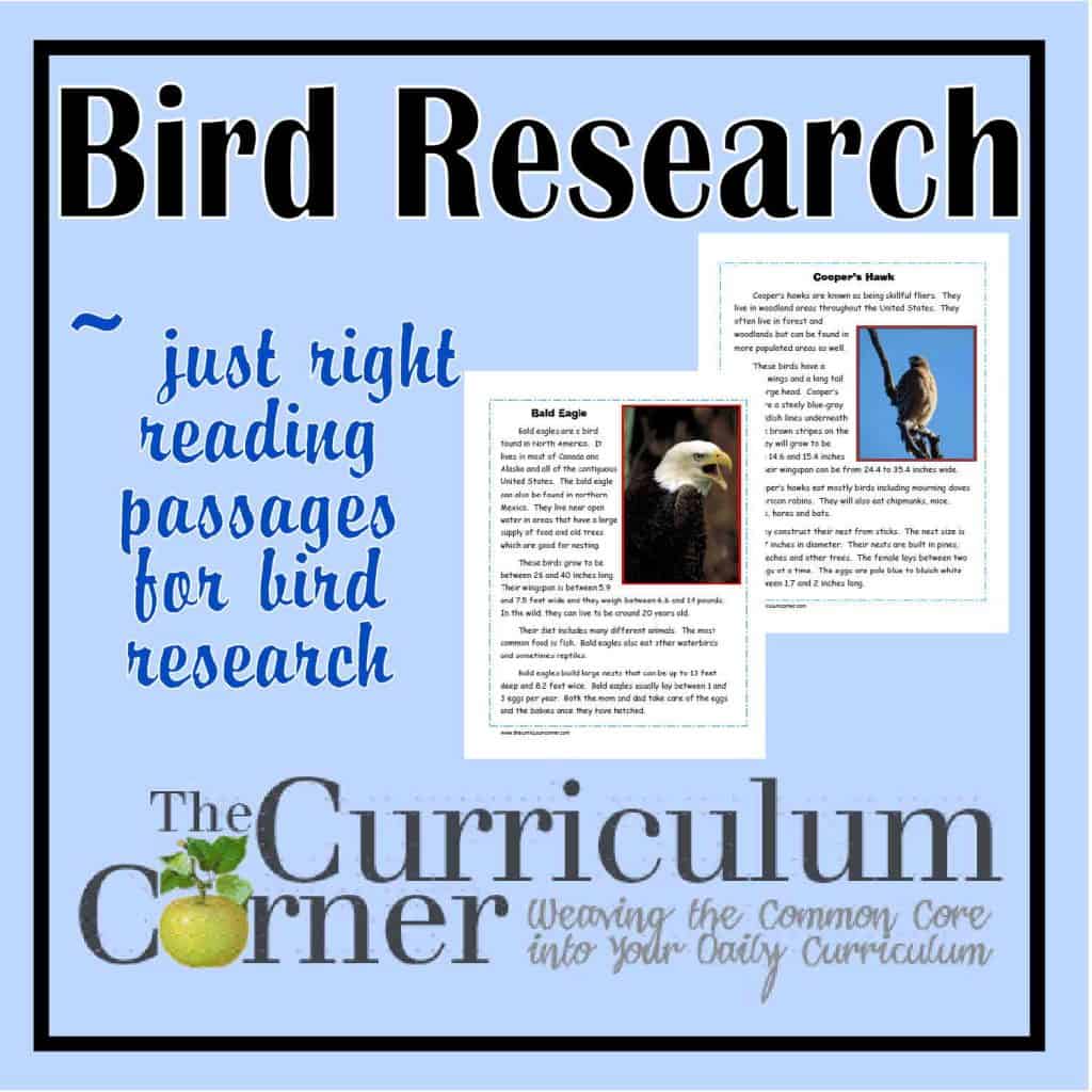 Bird Research Passages - The Curriculum Corner 123