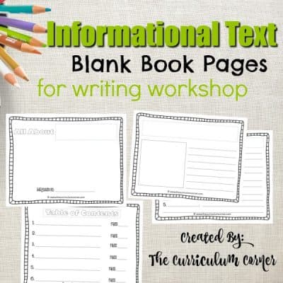 informational text pages feature - The Curriculum Corner 123