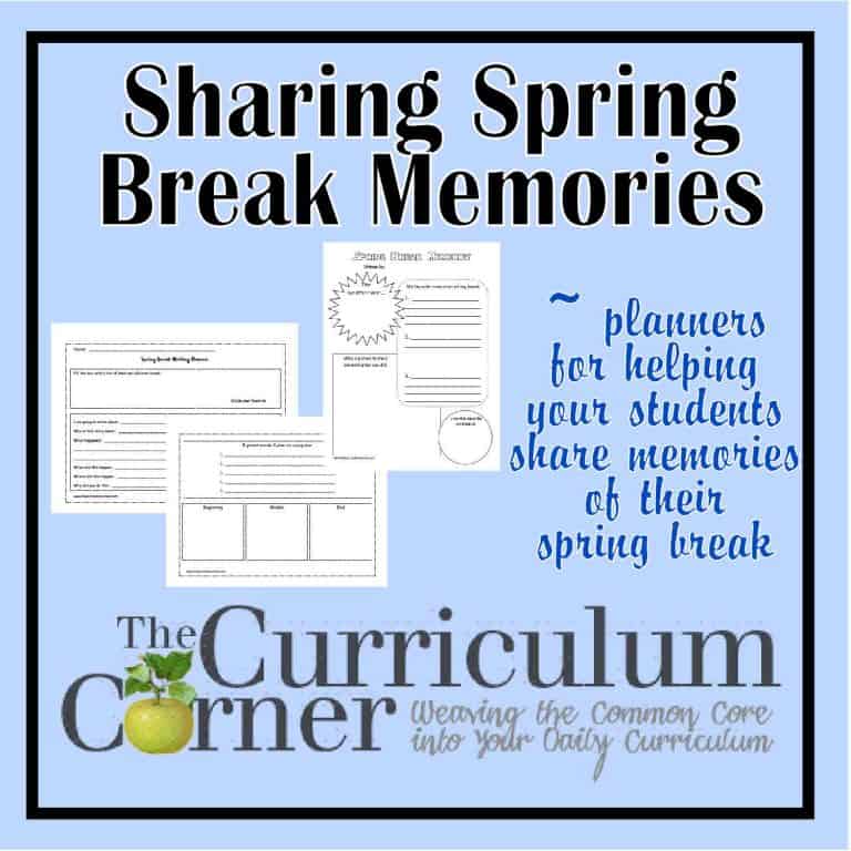Sharing Spring Break Memories Graphic Organizers - The Curriculum ...