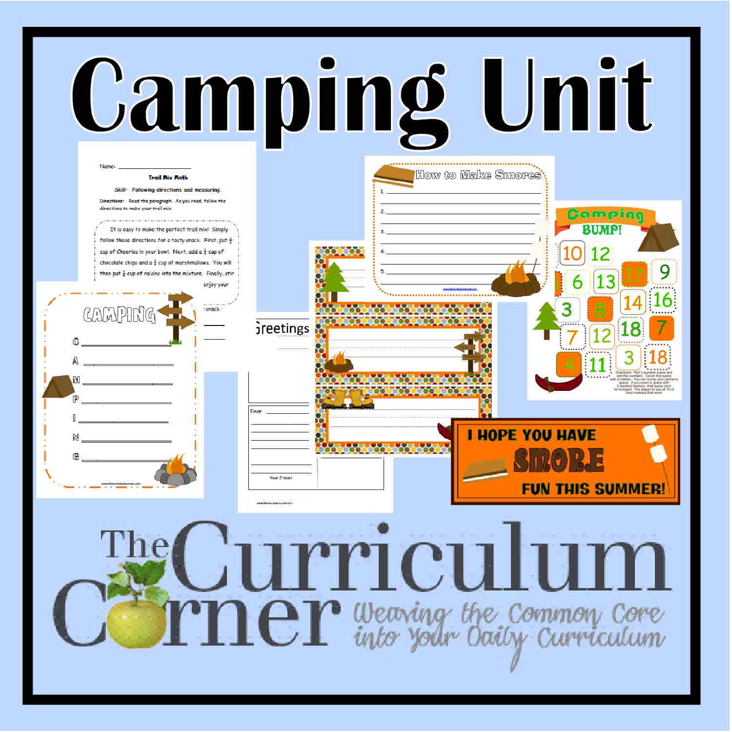 Classroom Camping Unit of Study - The Curriculum Corner 123