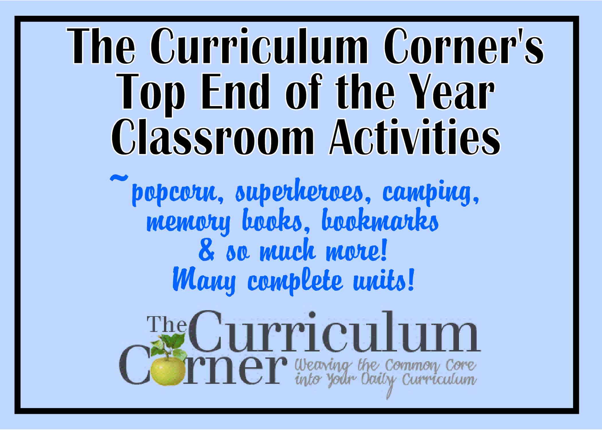 The Curriculum Corner's top end of the year activities - The Curriculum ...