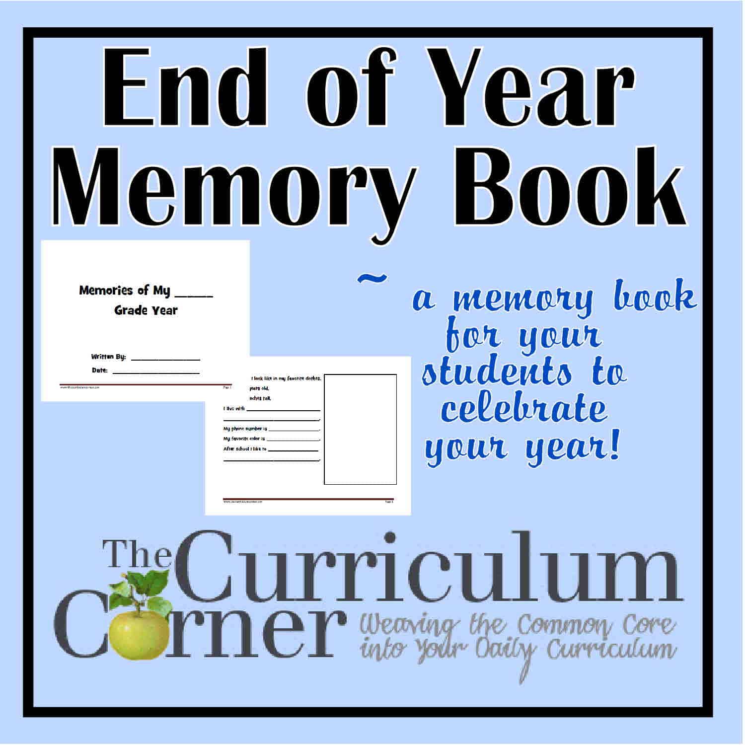 End of year memory book - The Curriculum Corner 123