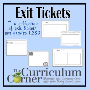 Generic Exit Tickets for Grades 1, 2 & 3 - The Curriculum Corner 123