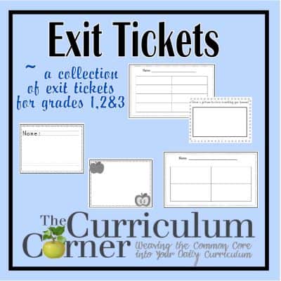 Generic Exit Tickets for Grades 1, 2 & 3 - The Curriculum Corner 123