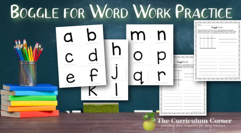 Boggle for Word Work Practice - The Curriculum Corner 123