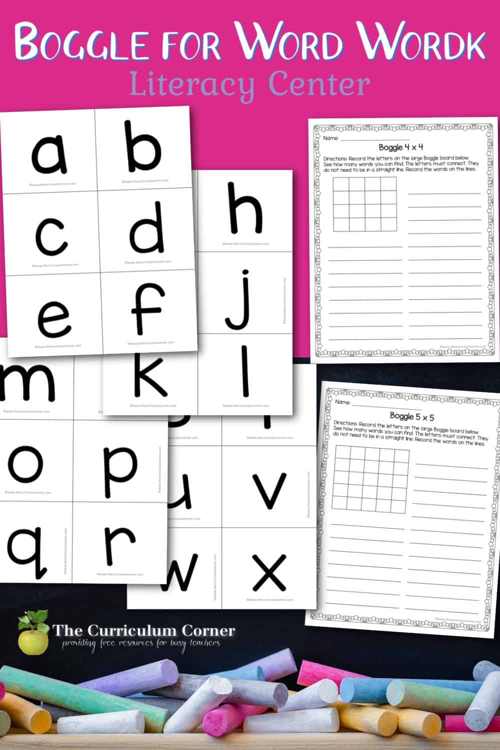 Boggle for Word Work Practice - The Curriculum Corner 123