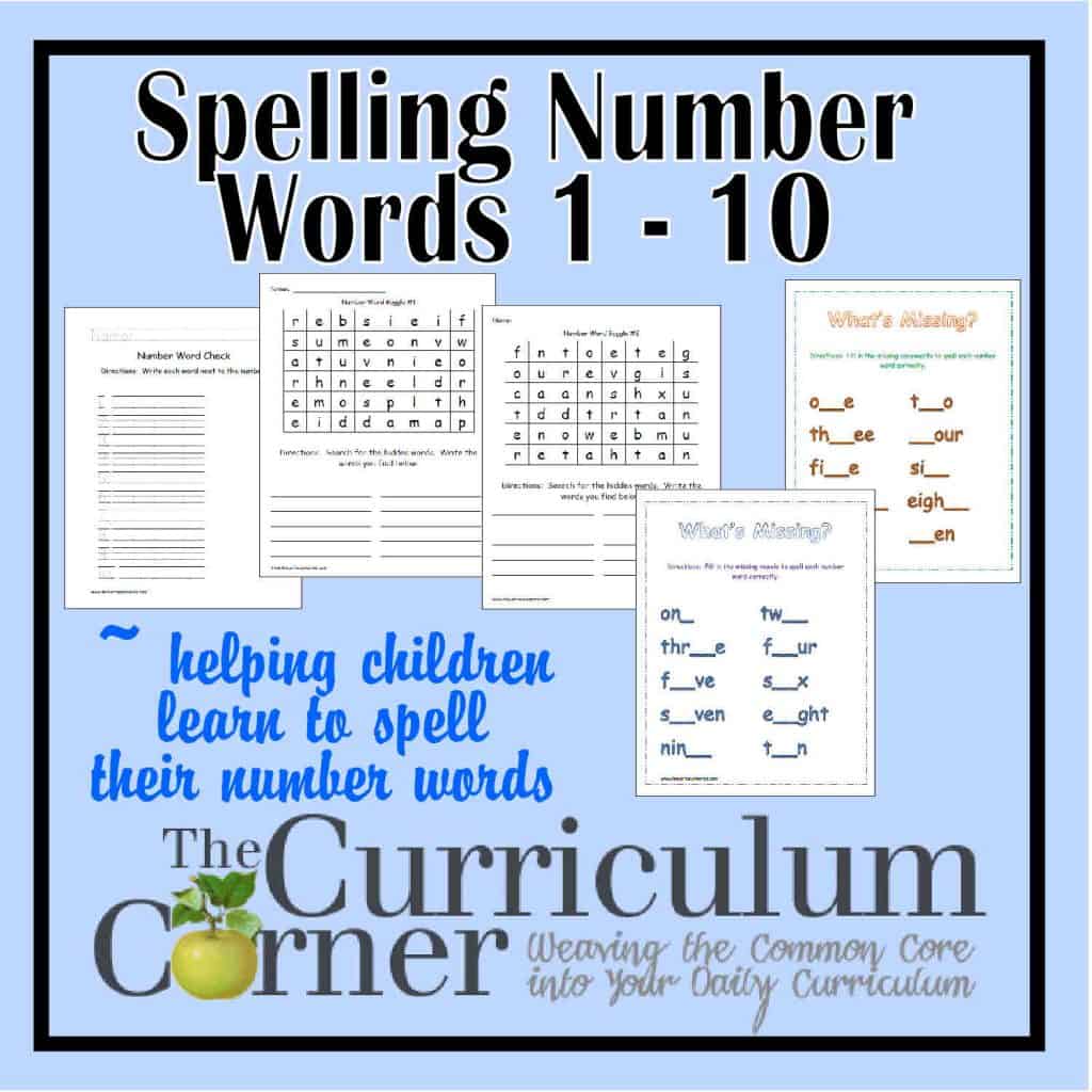 Spelling Number Words Practice - The Curriculum Corner 123