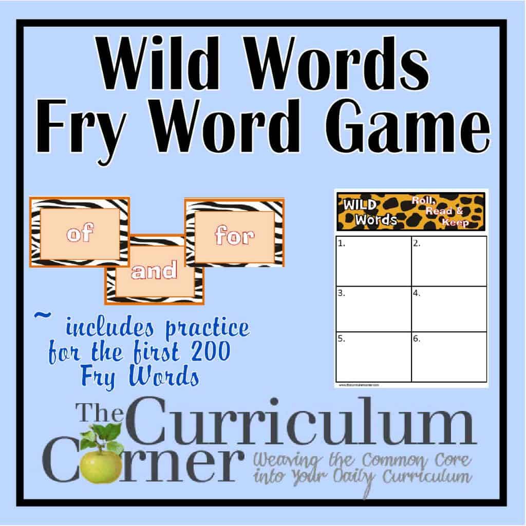 Wild Words Fry Word Game by The Curriculum Corner - The Curriculum ...