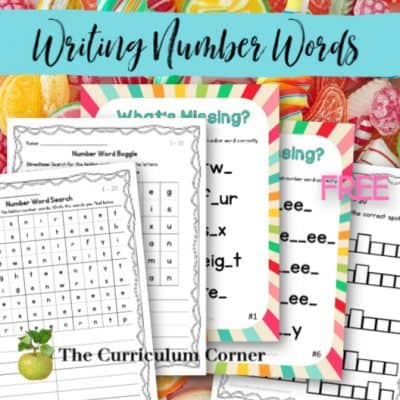 writing number words feature - The Curriculum Corner 123
