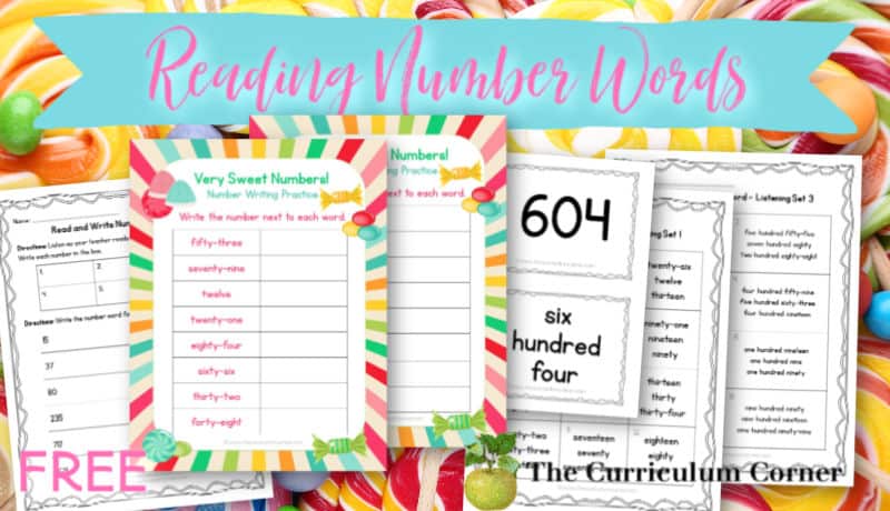 Reading Number Words - The Curriculum Corner 123
