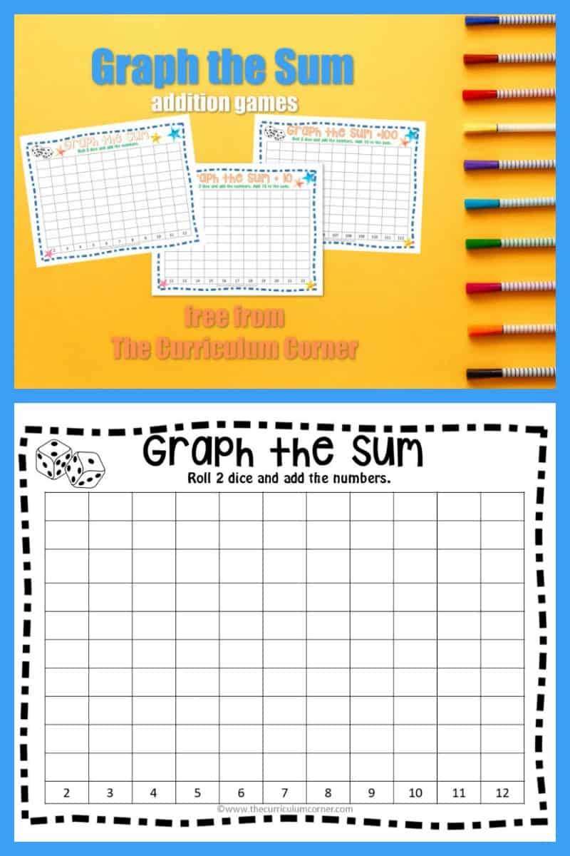 Graph the Sum Addition Games - The Curriculum Corner 123