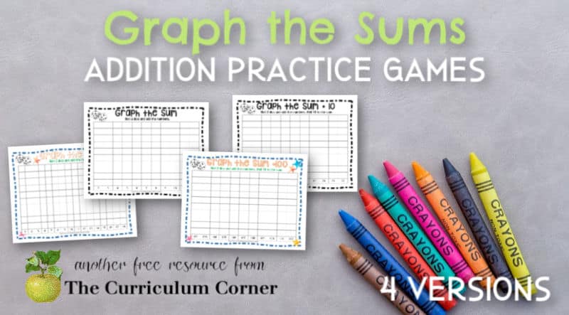 Graph the Sum Addition Games - The Curriculum Corner 123