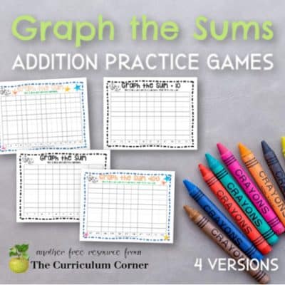 Printable Math Games - The Curriculum Corner 123