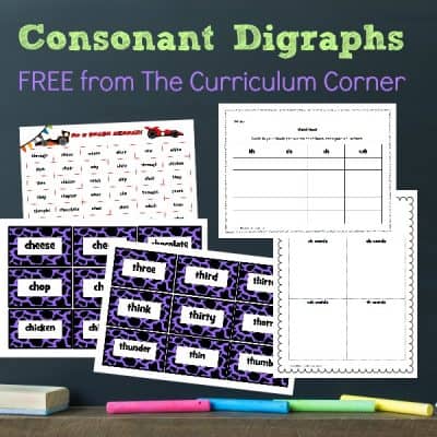 consonant digraphs feature - The Curriculum Corner 123