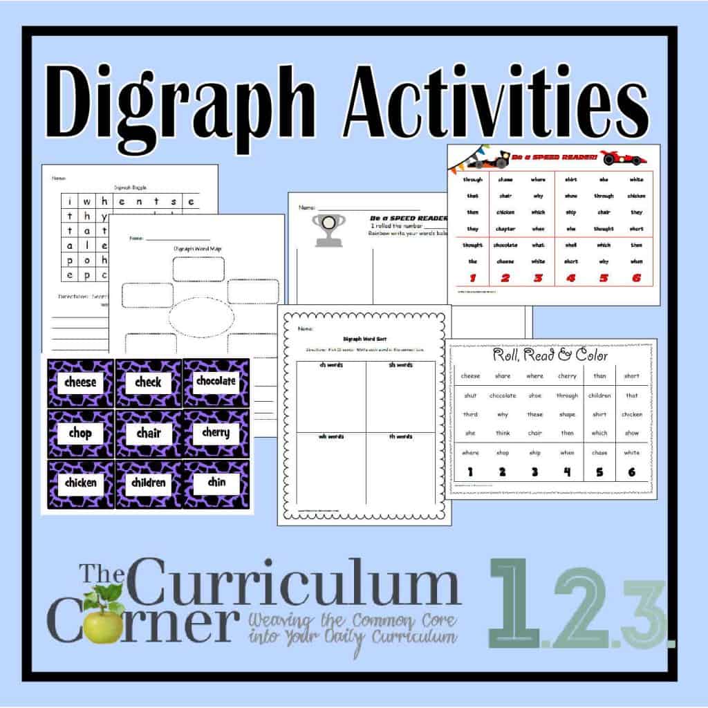 Consonant Digraph Activities - The Curriculum Corner 123