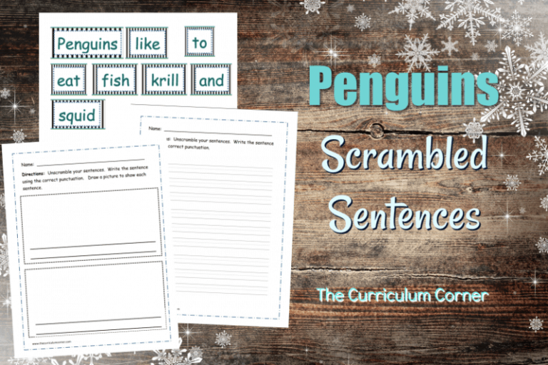 These free penguins scrambled sentences are designed to be a literacy ...