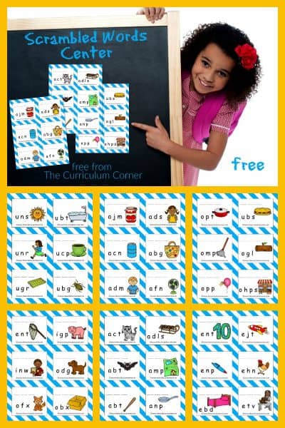 Scrambled Words Center - The Curriculum Corner 123