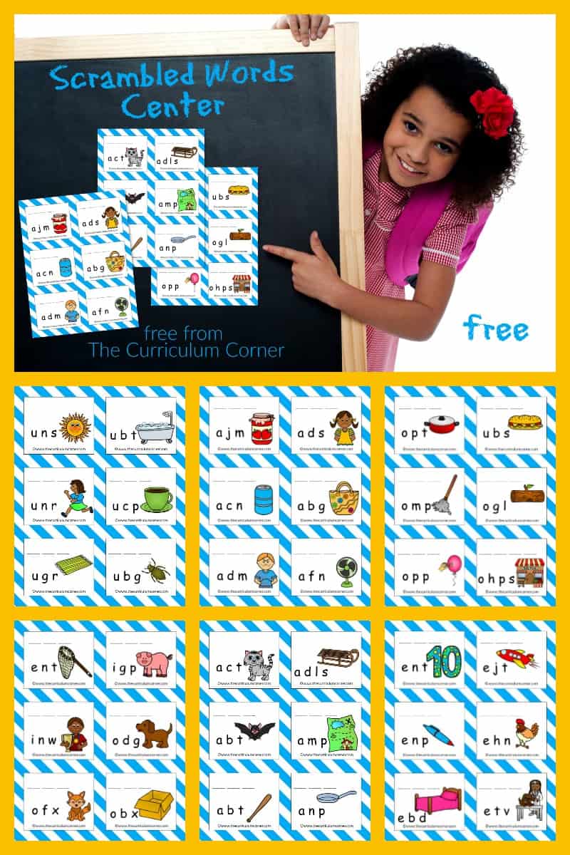 Scrambled Words Center - The Curriculum Corner 123