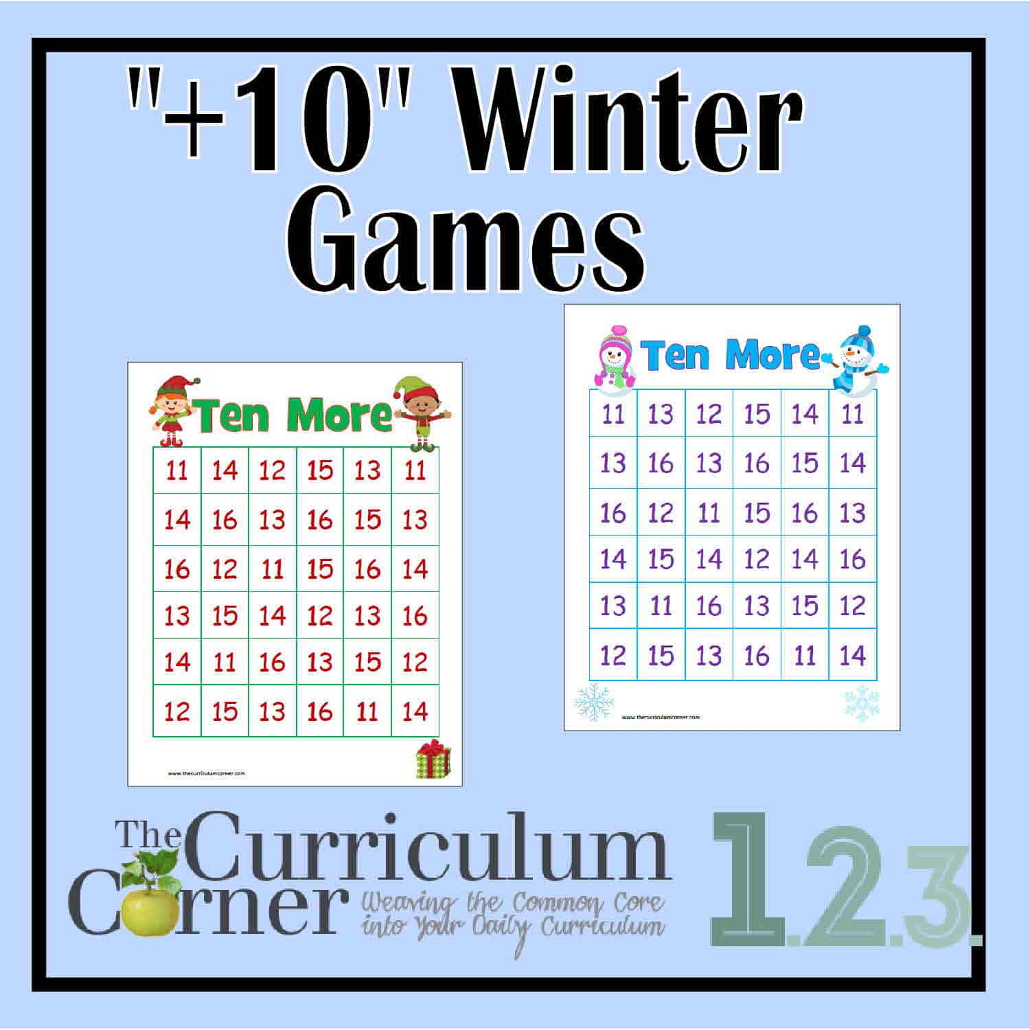 Plus Ten Winter Games by The Curriculum Corner - The Curriculum Corner 123