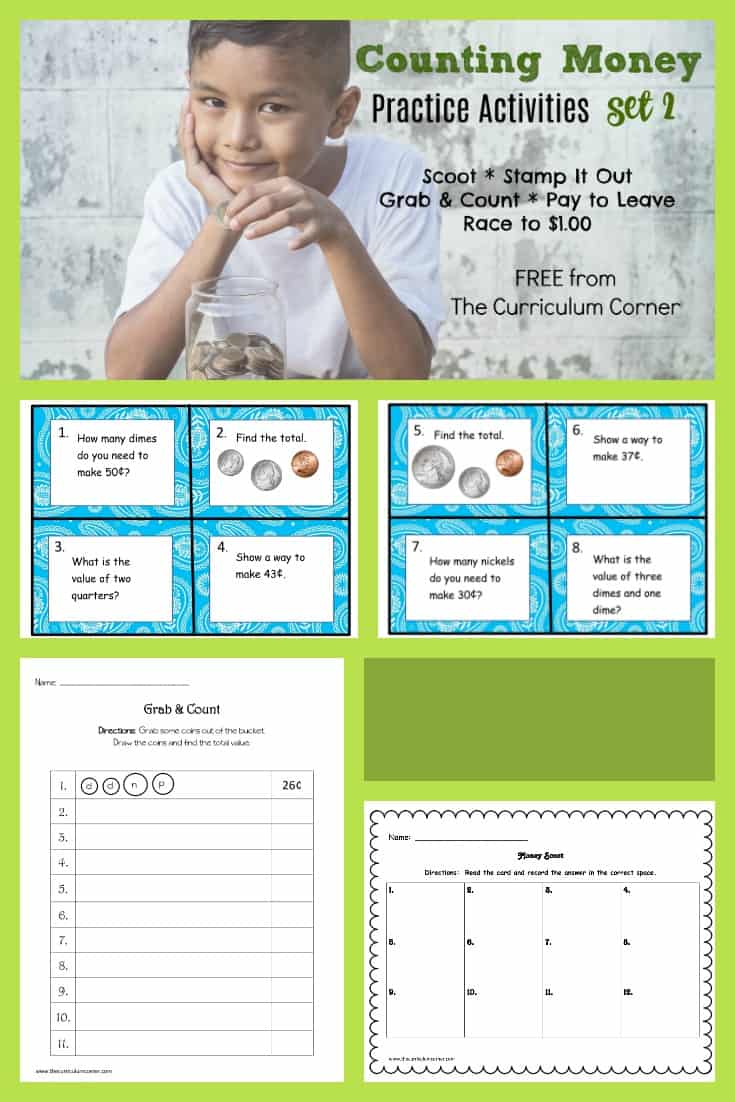 Counting Money Activities Set 2 - The Curriculum Corner 123