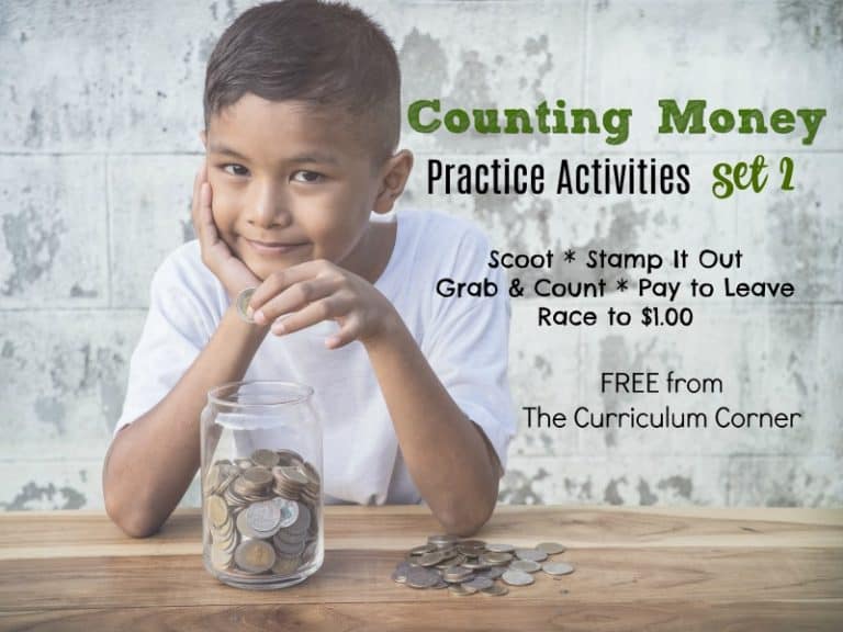 Counting Money Activities Set 2 - The Curriculum Corner 123