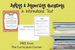 Ask & Answer Questions in Informational Text - The Curriculum Corner 123