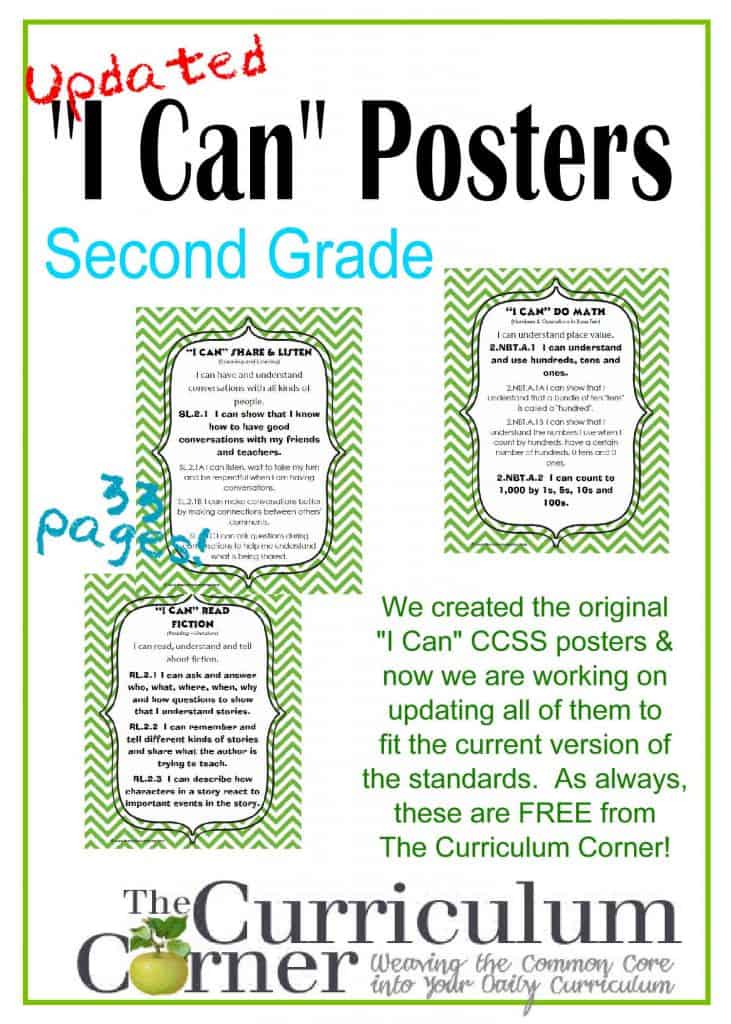 Updated I Can Statements in Green Chevron Poster Format from The ...