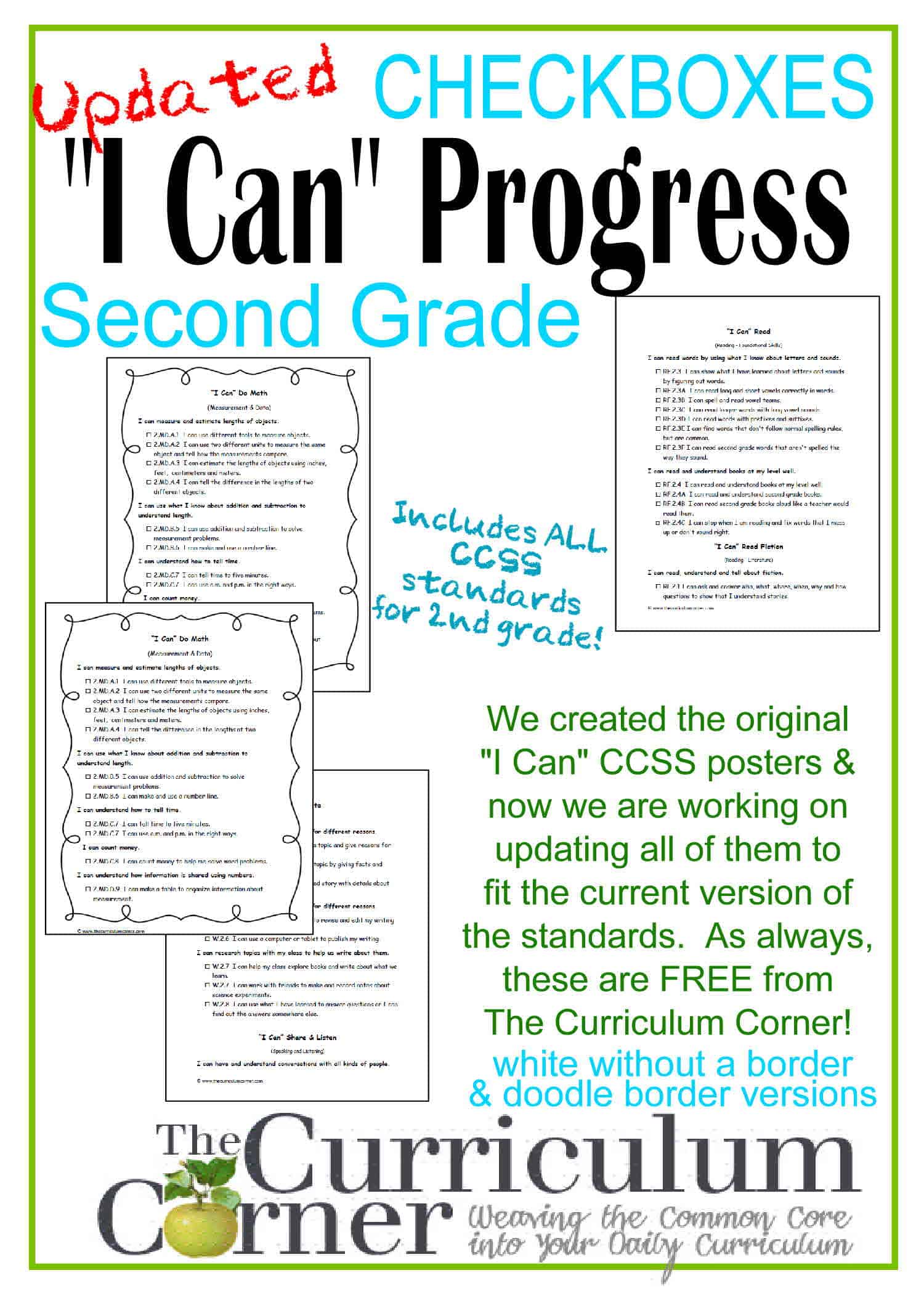 I Can Statements Checkbox Progress Monitoring for Students and Parents ...